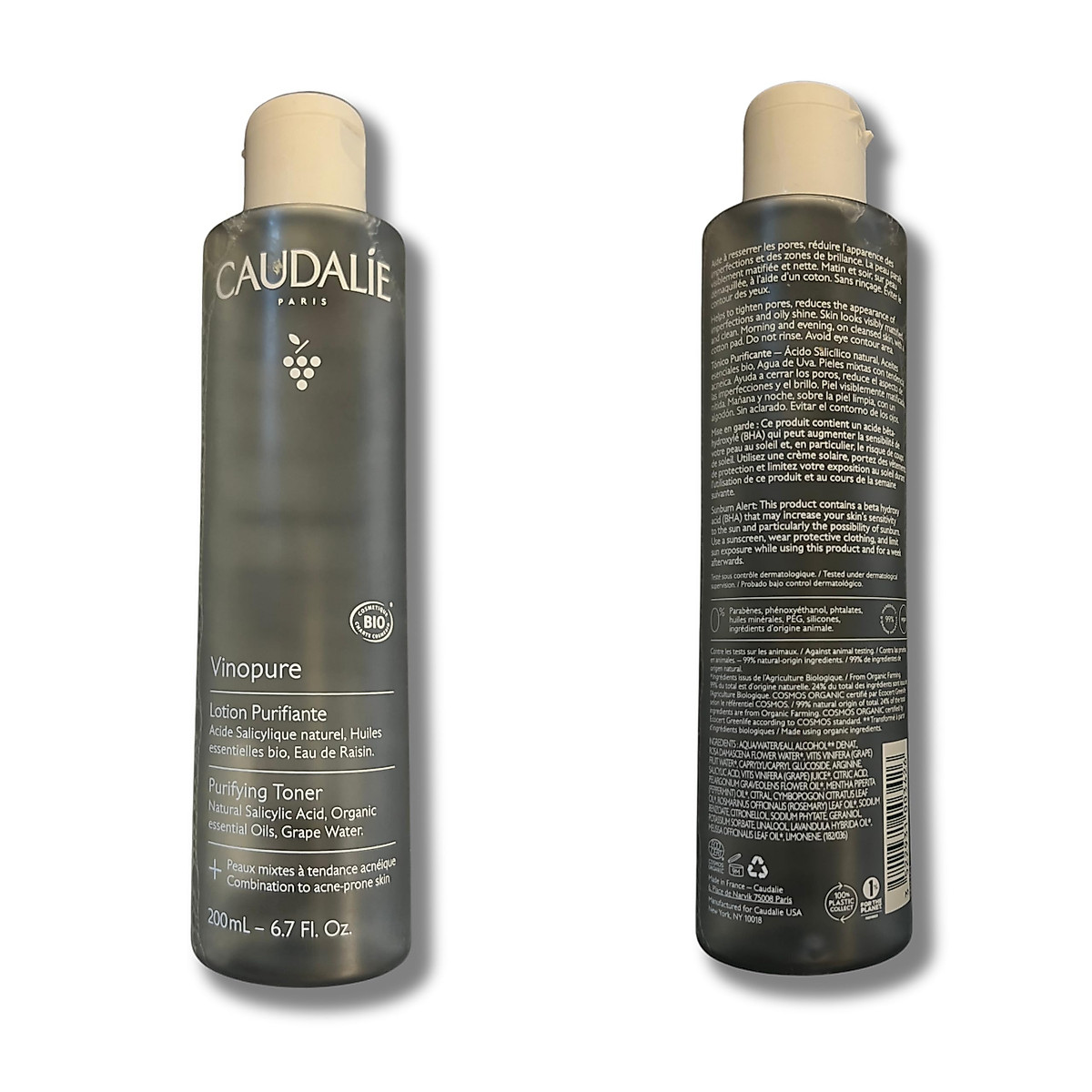 Caudalie Vinopure Natural Salicylic Acid Pore Minimizing Toner, 6.7 Ounce