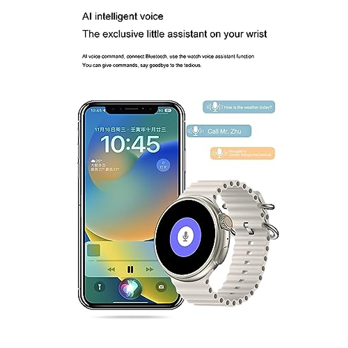 Z78 Ultra Smart Watch 1.52'' HD AMOLED Wireless Charger NFC Bluetooth Call Outdoor Adventure Compass AI Vocie Sport Smartwatch (Gray)