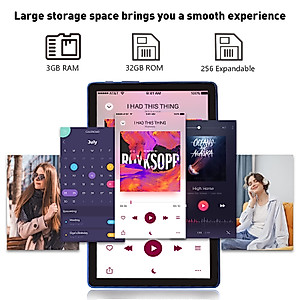 Android 11 Tablet 10 Inch, AX WiFi 6 Tablet+2.4&5GWifi,3GB RAM 32GB ROM Storage,IPS HD 1332x800 Screen,Quad Core Processor, 5MP+8MP Camera,Bluetooth 5.0,6000 mAh Battery,Leather Fine Grain(Blue)