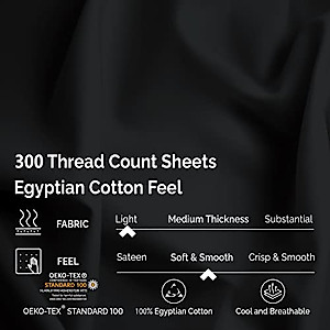 Superior EC300SHSL Sheet Set, Twin, Black