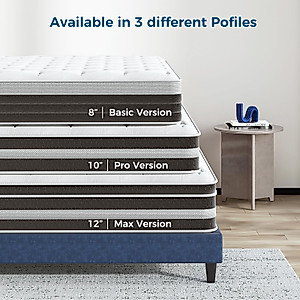 Eseren Full Size Mattress, 12 inch Gel Memory Foam Hybrid Mattress, Individual Pocket Spring Full Bed Mattress, Breathable - Medium Firm - Motion Isolation Double Mattress, 75 x 54 x 12 Inch