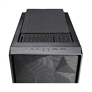 Fractal Design Meshify C - Compact Computer Case - High Performance Airflow/Cooling - 2X Fans Included - PSU Shroud - Modular Interior - Water-Cooling Ready - USB3.0 - Tempered Glass - Blackout