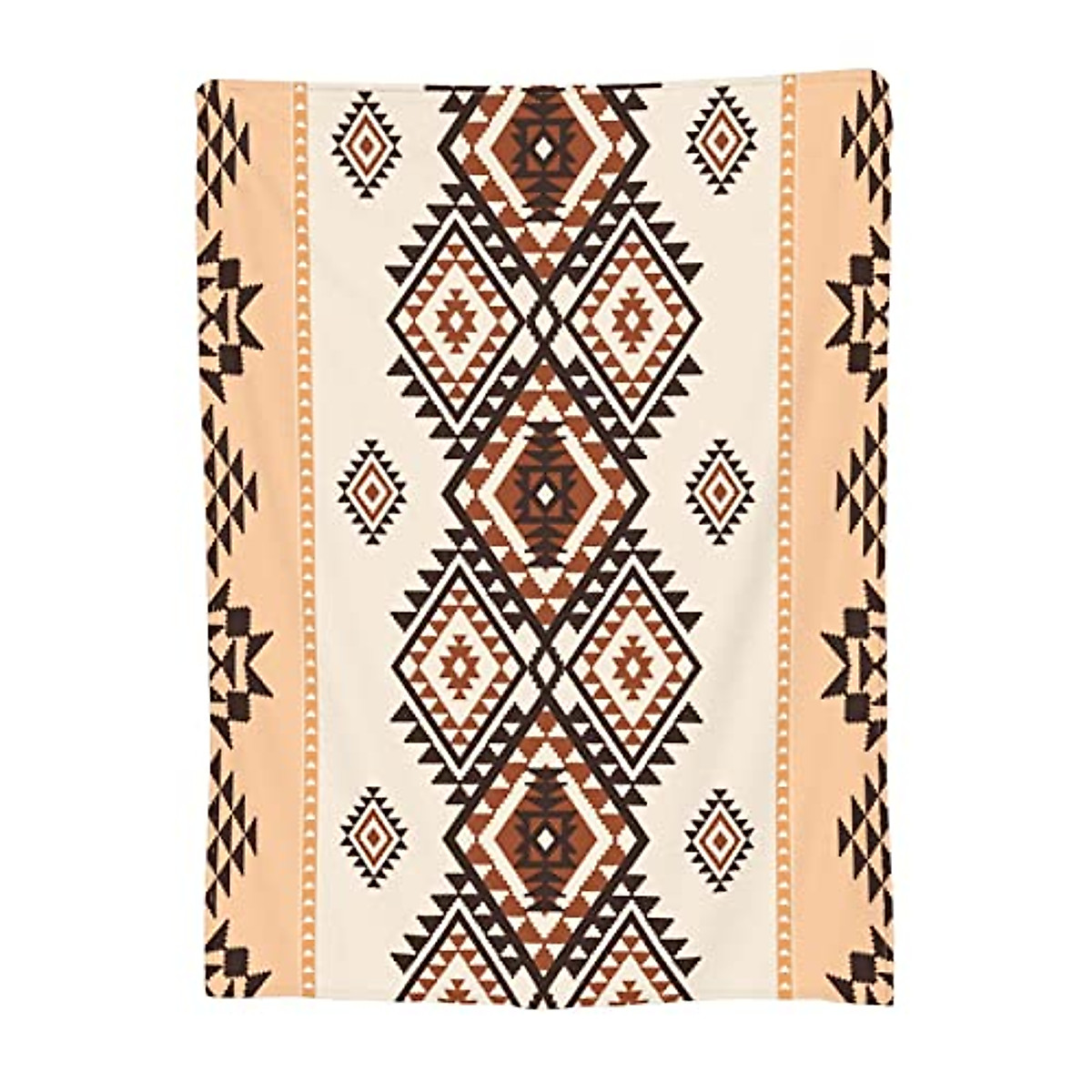 Native American Throw Blanket Boho Style Plush Fleece Flannel Blanket Lightweight Soft for Sofa Couch Bed Living Room Pet Suitable for All Seasons 80"x60"