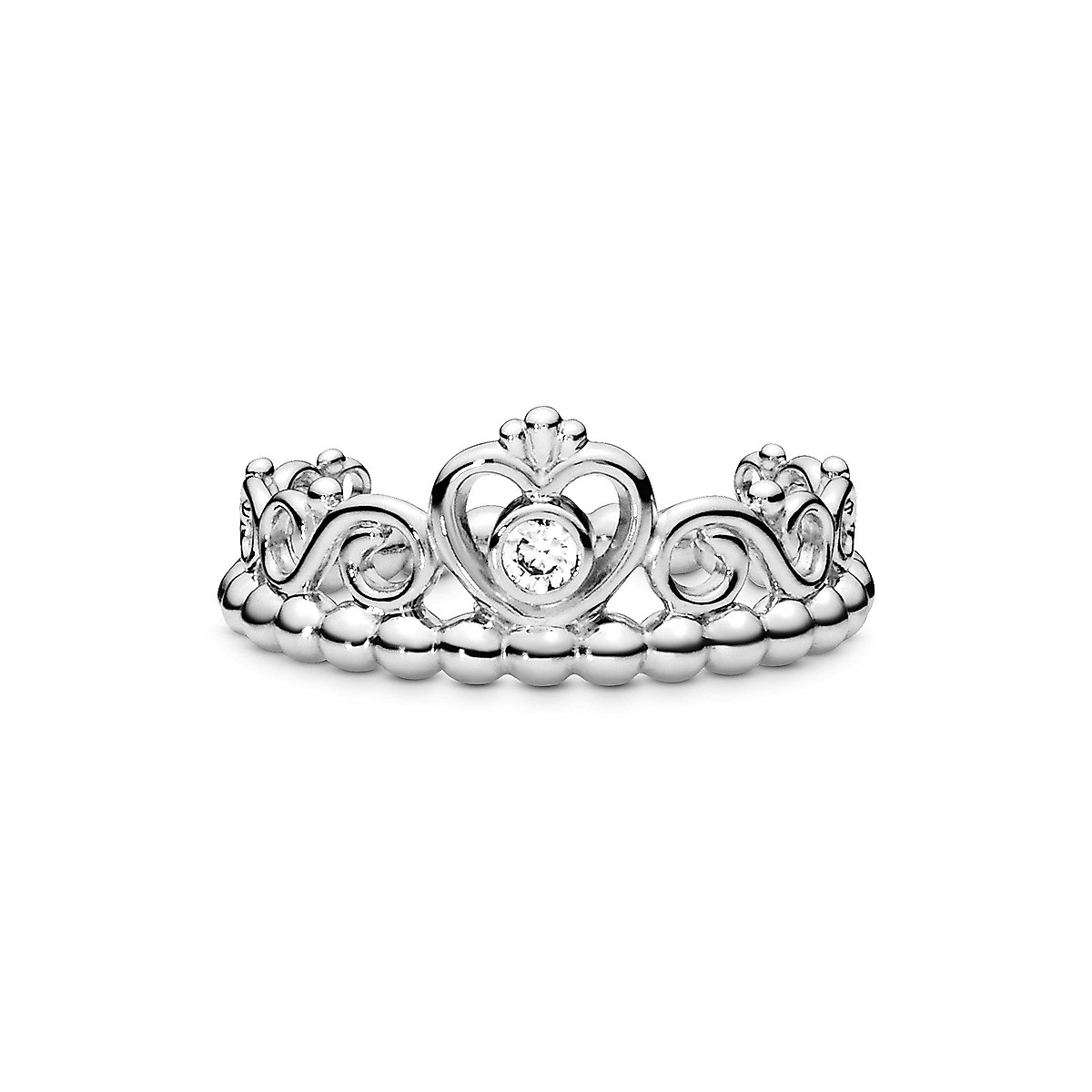 Pandora Princess Tiara Crown Ring - Sterling Silver Ring for Women - Layering or Stackable Ring - Gift for Her - Sterling Silver with Clear Cubic Zirconia - Size 6