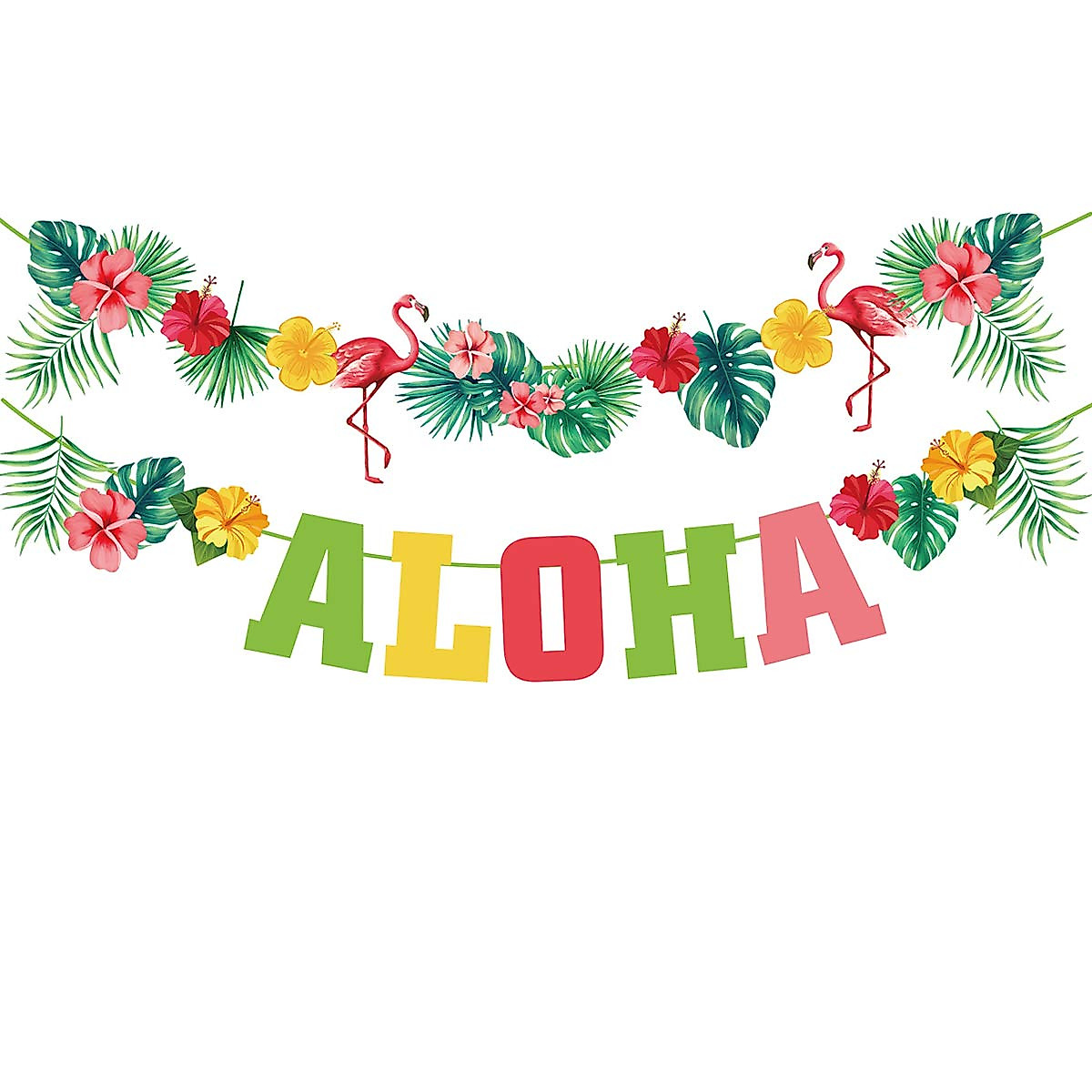 Hawaiian Aloha Party Decorations - Luau Party Supplies - Tropical Theme Summer Beach Pool Party Decorations - Luau Birthday Party Decor