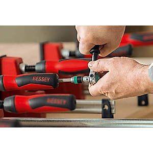 BESSEY KRE3512, 12 In., Parallel Clamp, K Body REVO Series - 1700 lbs Nominal Clamping Force , Spreader, and Woodworking Accessories - Clamps and Tools for Woodworking, Cabinetry, Case Work