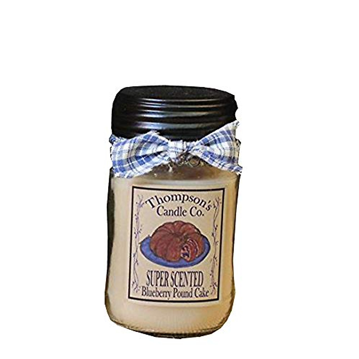 Thompson's Candle Co. 12 OZ Mason Jar Candles - Blueberry Pound Cake