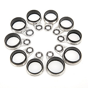 SPYMINNPOO 49 in 1 Set Fishing Rod Guides Repair Kit, Universal Rock Casting Tackle Fishing Rod Guides Eyes Line Rings Top Tips Repair Eye Loop Kit Fishing Supplies