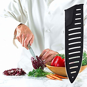 DOITOOL Knife Sheath, 5 Pcs 8inch Knife Guards Knife Sleeves, Kitchen Knife Guard Knife Protector Covers, Chef Knives Covers Keeps, Durable Plastic Knife Case Black
