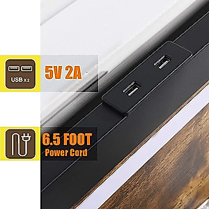 Ailisite Queen Bed Frame with 4 Storage Drawers, Metal Platform Bed Frame with Storage & LED Headboard & 2 USB Charging Station, Sturdy and Stable, No Box Spring Needed, Noise Free, Easy to Install