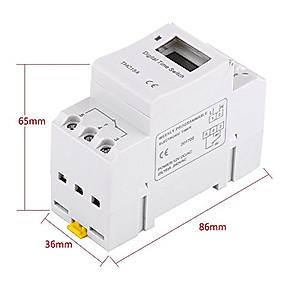 7-Day Digital Timer Heavy Duty THC 15A Programmable Timer Relay 16 On & Off Digital Timer Switch for Controlling Street Lamps/Neon Lamps/Production Equipment DIN Rail(not Included) (24V)