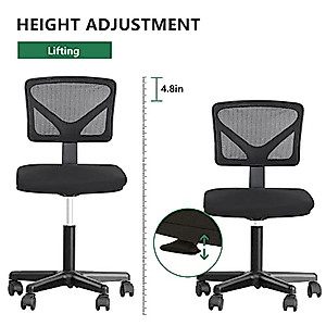 Home Office Chair Ergonomic Desk Chair Mesh Computer Chair with Lumbar Support Swivel Rolling Executive Adjustable Task Chair for Women Adults(Black)