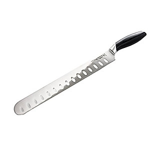 Mundial Titan 3427-11GE 11" Hollow Granton Edge Slicing Knife, Black Handle with Plastic Protective Sheath