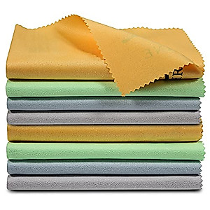 Hricane Guitar Cloths Ultrafine fiber suede (8-Pack 12"x12") Plush Polishing Cloths for Musical Instruments Premium Polishing & Cleaning Cloths for Guitar Violin Piano Clarinet Trumpet Sax Universal