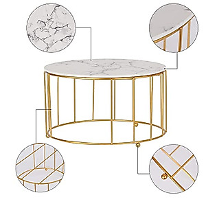 TRSPCWR Gold Cake Stand, Cupcake Stand Set of 3, Round Display Dessert Stand Imitation Marbling Decoration Finish