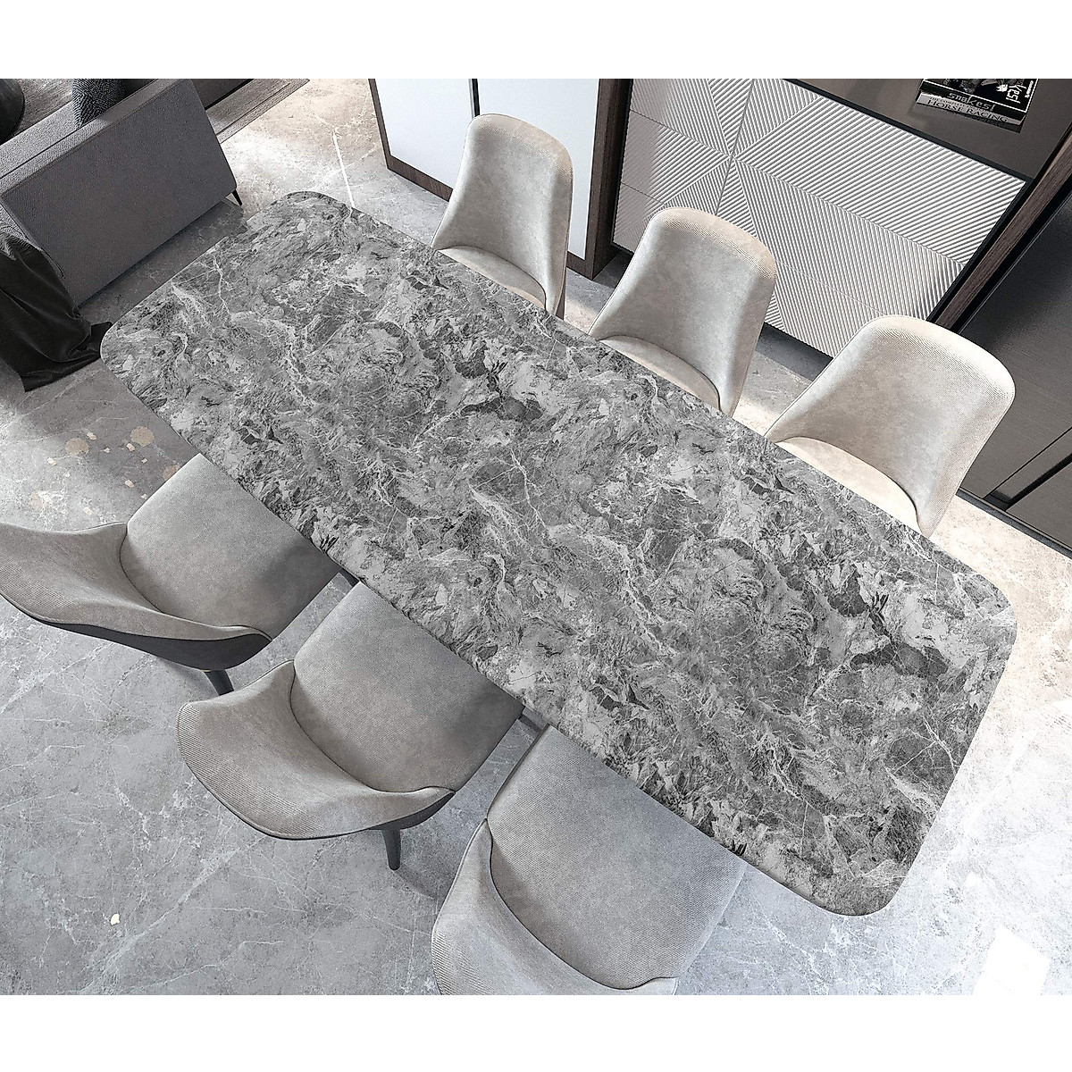 burgeliy Gray Marble Contact Paper Counter Top Covers Peel and Stick Wallpaper Self Adhesive Marble Paper for Countertops 15.7"×80" Waterproof Removable Thick Matte 3D Wallpaper for Bedroom Bathroom