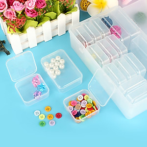 JLKCTHH 18PCS Small Bead Organizers, Two Sizes Clear Plastic Storage Containers Box with Hinged Lids, Mini Storage Cases for Beads, Craft, Jewelry and DIY Art Accessory