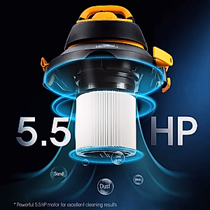 Shop-Vac 4 Gallon 5.5 Peak HP Wet/Dry Utility Vacuum with SVX2 Motor Technology, 3 in 1 Function Portable Shop Vacuum with Cart, Attachments, 5914000