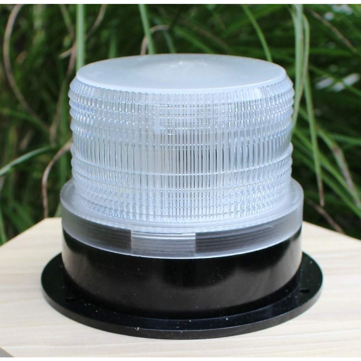 Chesapeakecrafts Solar LED Beacon for Lawn Lighthouses. Multi-Function Choose Revolving, Blinking, Steady Modes. Automatic Dusk to Dawn. Remote Solar Panel with 16 ft. Cord. Weatherproof.