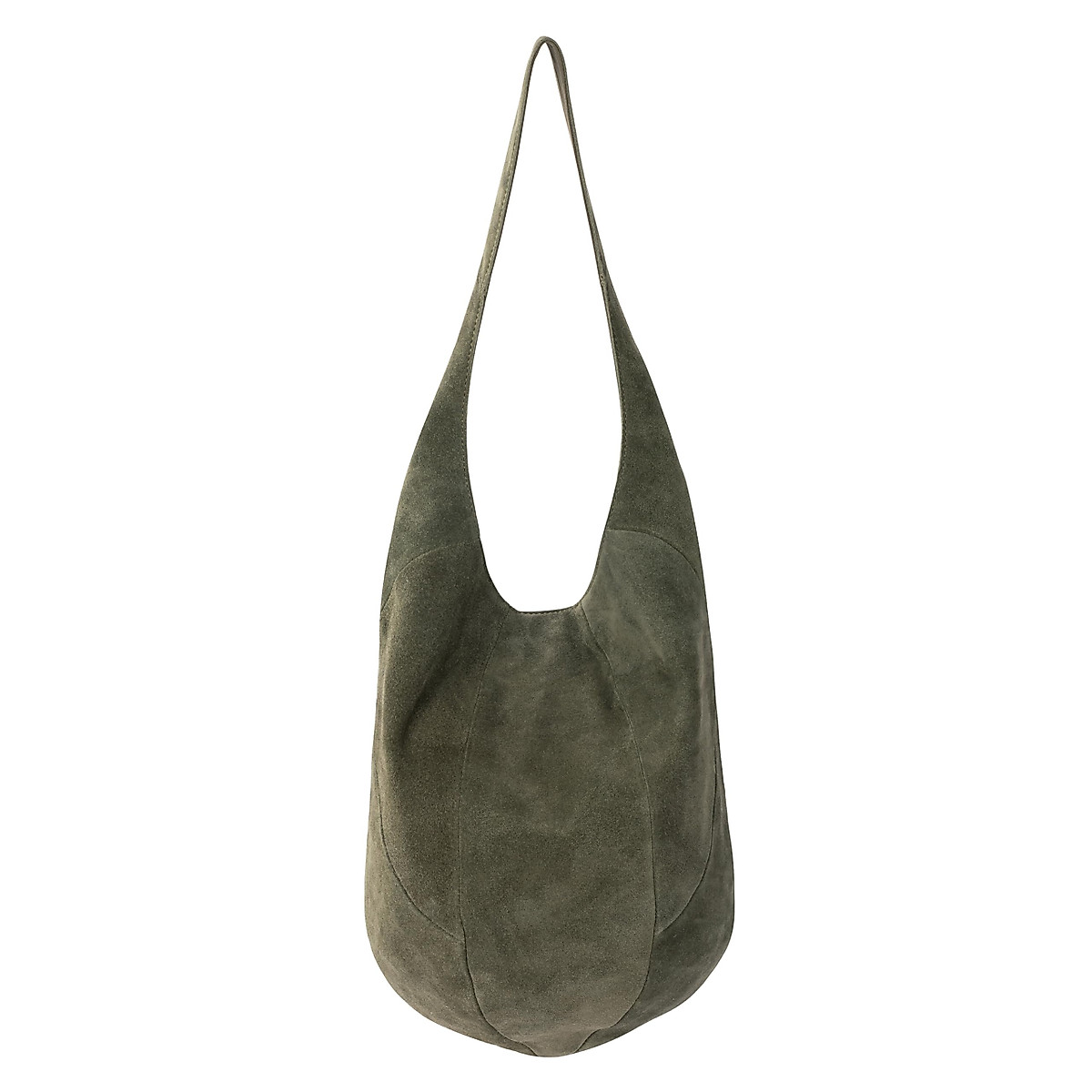 The Sak 120 Hobo Bag in Crochet - Large Women's Purse & Shoulder Bag for Everyday Travel - Durable Handbag With Back Zipper Pocket and Magnetic Snap Closure - Leather/Moss Suede