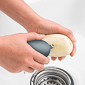 Dfacio 2Pack Vegetable Brush, Non-Slip Grip Potato Scrubber Veggie Brush with Flexible and Hard Bristles, Vegetable Brush Scrubber for Food, Corn Silk and Carrots, with Dots Remover