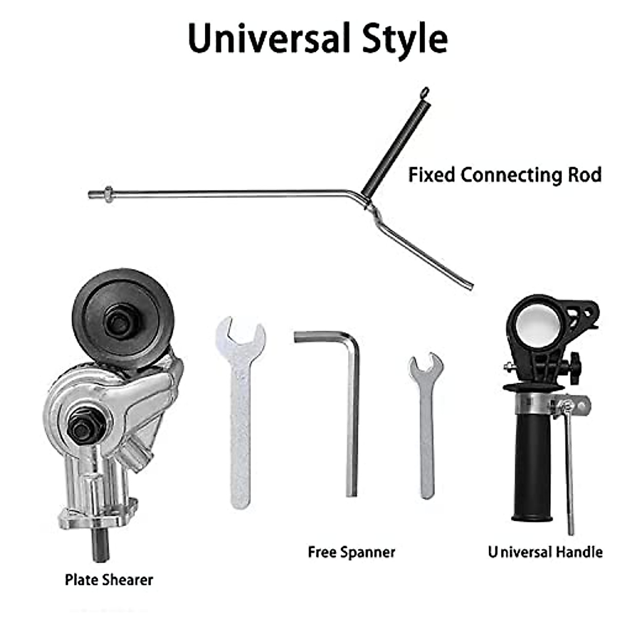 Electric Drill Plate Cutter, Electric Drill Shears Attachment Cutter Nibbler, Double Headed Sheet Metal Nibbler Cutter, Safe and Durable Drill Attachment for Metal Cutting