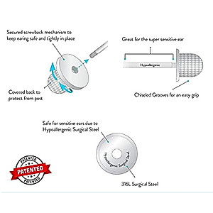 Earrings For Girls, Ladybug Hypoallergenic Earrings for Girls, Stud Screw On Safety Backs, Stainless Steel Ultra Sensitive Ears Post For Kids, Toddlers, Little Girls, Teens