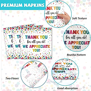96Pcs We Appreciate You Plates and Napkins Thank You for All You Do Party Decorations Polka Dot Appreciation Paper Plates for Teachers Employee Staff Pastor Volunteer Appreciation Week Decor Serve 24