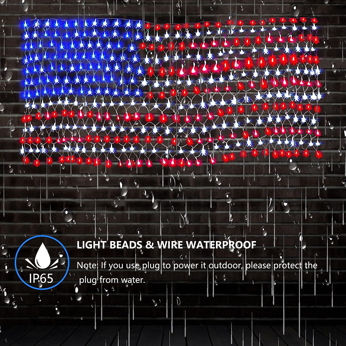 Solar American Flag String Lights - Waterproof 420 Led Solar Powered Flag Net Light for 4th of July Memorial Day Decorations Yard Garden Christmas Festival Holiday Patriotic Party Decoration Outdoor