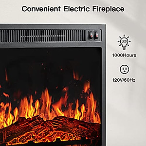 Pipishell Fireplace TV Stand with 18″ Fireplace for up to 70 inch TVs, Electric Fireplace TV Stand with Storage Cabinet&Adjustable Shelves, Fireplace Entertainment Center Holds up to 200 lbs, PIWFS02G