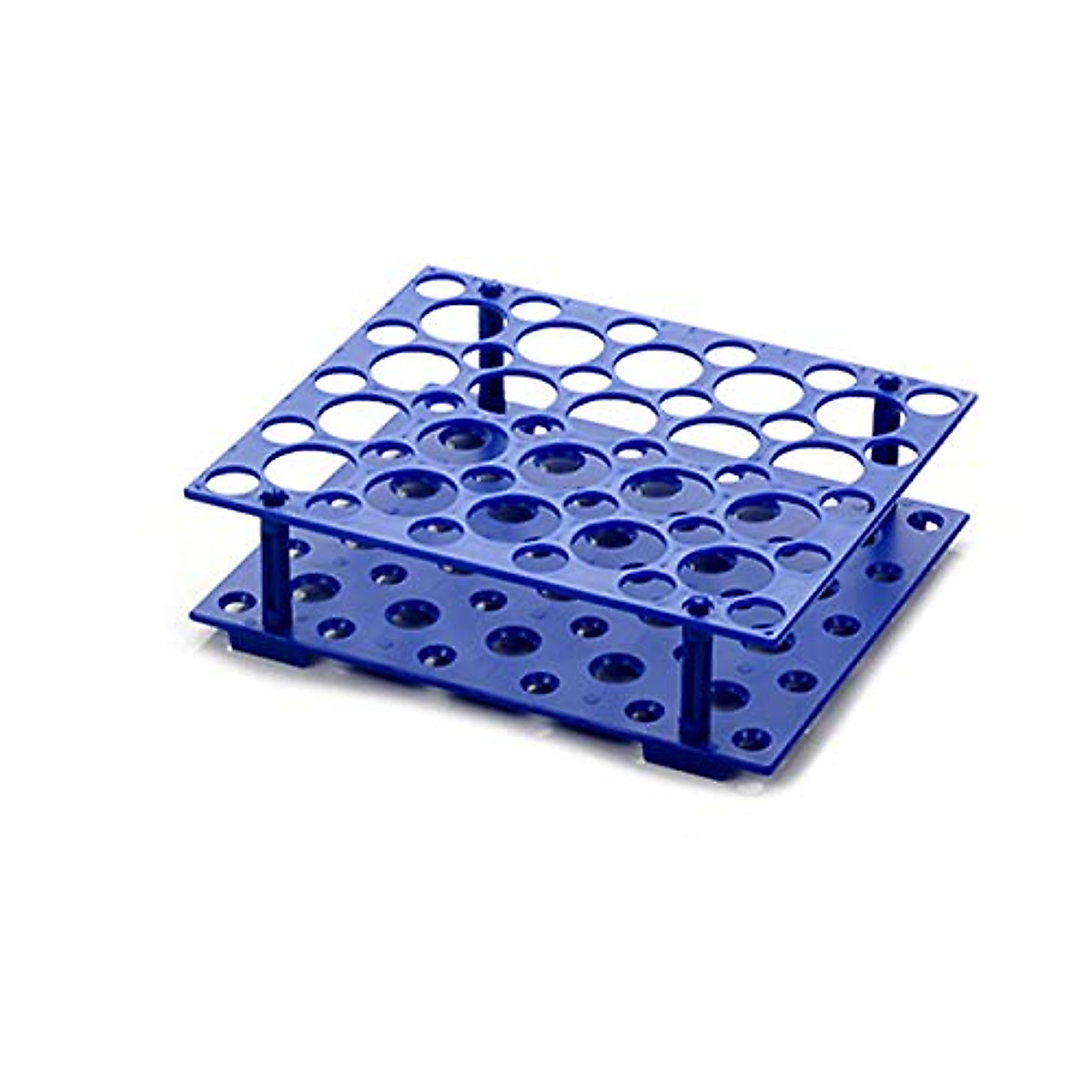 Centrifuge Tube Racks for 10ml,15ml,50ml 50-Well Detachable Plastic Test Tube Rack Holder 2 Pack (Blue)