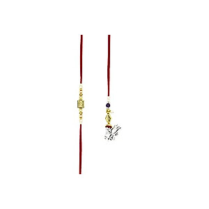 Lumba Rakhi for Brother and Bhabhi Lumba Rakhi for Bhabhi Raksha Bandhan Rakhi Bhaiya Bhabhi Rakhi Lumba set Rakhi for Brother sister (Design6)