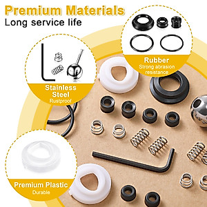 Enhon Kitchen Faucet Cartridge Repair Kit, Compatible with Delta/peerless Faucet 86970 Single Handle #70 Ball Valves and Lever Handles, Fix Dripping Faucets, Stainless Steel (2 Packs)