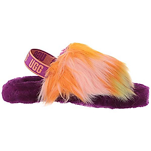 UGG girls K Fluff Yeah Slide Tie Dye Slipper, Berrylicious, 6 Big Kid US