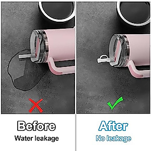 XANGNIER Silicone Spill Proof Stopper Set of 3,for Stanley Cup 1.0 40oz/ 30oz Tumbler with Handle-Including 2 Straw Cover Cap, 2 Square Spill Stopper and 2 Round Leak Stopper,Stanley Cup Accessories