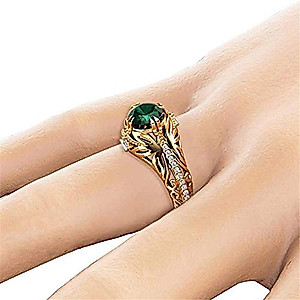 Bansriracha14K Gold Diamond Emerald Wedding Ring Jewelry Ornament Etoile Anillos Diamond Bizuteria for Women Emerald Jade 14K Gemstone Ring (7)