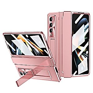 Armor Case for Samsung Galaxy Z Fold 3 5G with Wireless Charging,360 Protection Built-in Screen Protector Dustproof Shockproof Case Cover Compatible with Samsung Galaxy Z Fold 3 5G(Rose Gold)