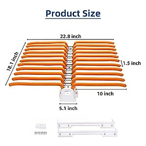 Pull Out Pants Rack for Closet 22 Arms, Pull Out Trousers Rack, 22.8”x18.1”x5.1”, Multi Functional Pull Out Pants Hanger Organizers, Dampening Buffer Sliding Rail, Maximum Load 33lbs, Orange