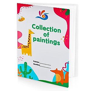 Student Drawings Artwork Portfolio, Children's Drawings Artwork Saved Portfolio 40 Pockets Display 80 Pages Art Painting (small animal)