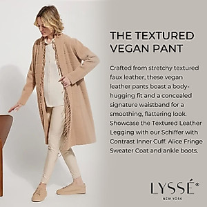 Lyssé Women's Misses Textured Leather Legging, Kohl Black, M