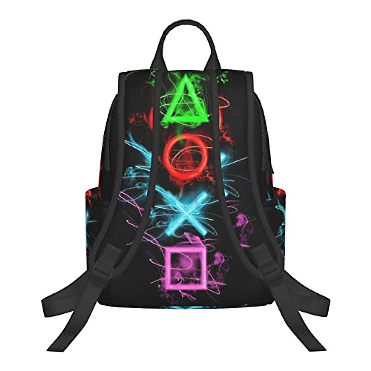 Video Games Controller Lightweight Backpack College Rucksack Outdoor Travel Backpacks Student School Bookbag Camping Black One Size