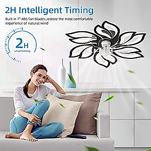 OLUZO 25.6'' Black Modern Ceiling Fan with Light, Low Profile Ceiling Fans with Lights and Remote/APP,Flush Mount Ceiling Fan,6 Wind Speed,3 Color Light,Ceiling Fan Light for Bedroom/Living/Office