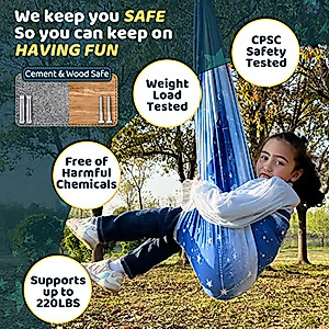 MoJo Bloom Sensory Swing for Kids Indoor & Outdoor - Adults and Kids Hammock Swing - Sensory Joy Therapy Swing for Kids with ADHD, Anxiety, Special Needs - Therapy Pod Swing for Kids