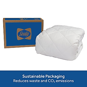 Sealy Mattress Topper, Waterproof Mattress Pad, Cool Touch Cooling Mattress Pad, King White