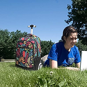 Dokin 18 Inches Lightweight Wheeled Rolling Backpack/School Bag/Laptop/Travel Luggage for Students & Kids,40L Black