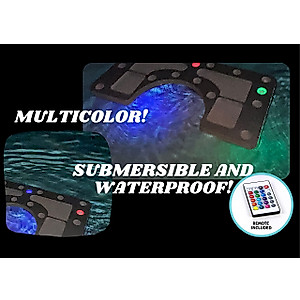 Polar Whale Giant Floating Bar Table with Super Bright Color LED Lights Tray Drink Holders Pool Hot Tub Beach Party Float Lounge Refreshment Durable Black Foam 18 Compartment UV Resistant 5 Feet Long