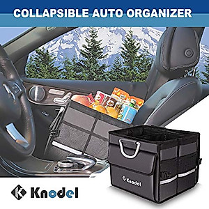 K KNODEL Car Trunk Organizer, Trunk Organizer With Lid, Heavy Duty Collapsible Trunk Storage Organizer for SUV, Truck, Car Cargo Trunk Organizer with Lid (Medium, Gray)