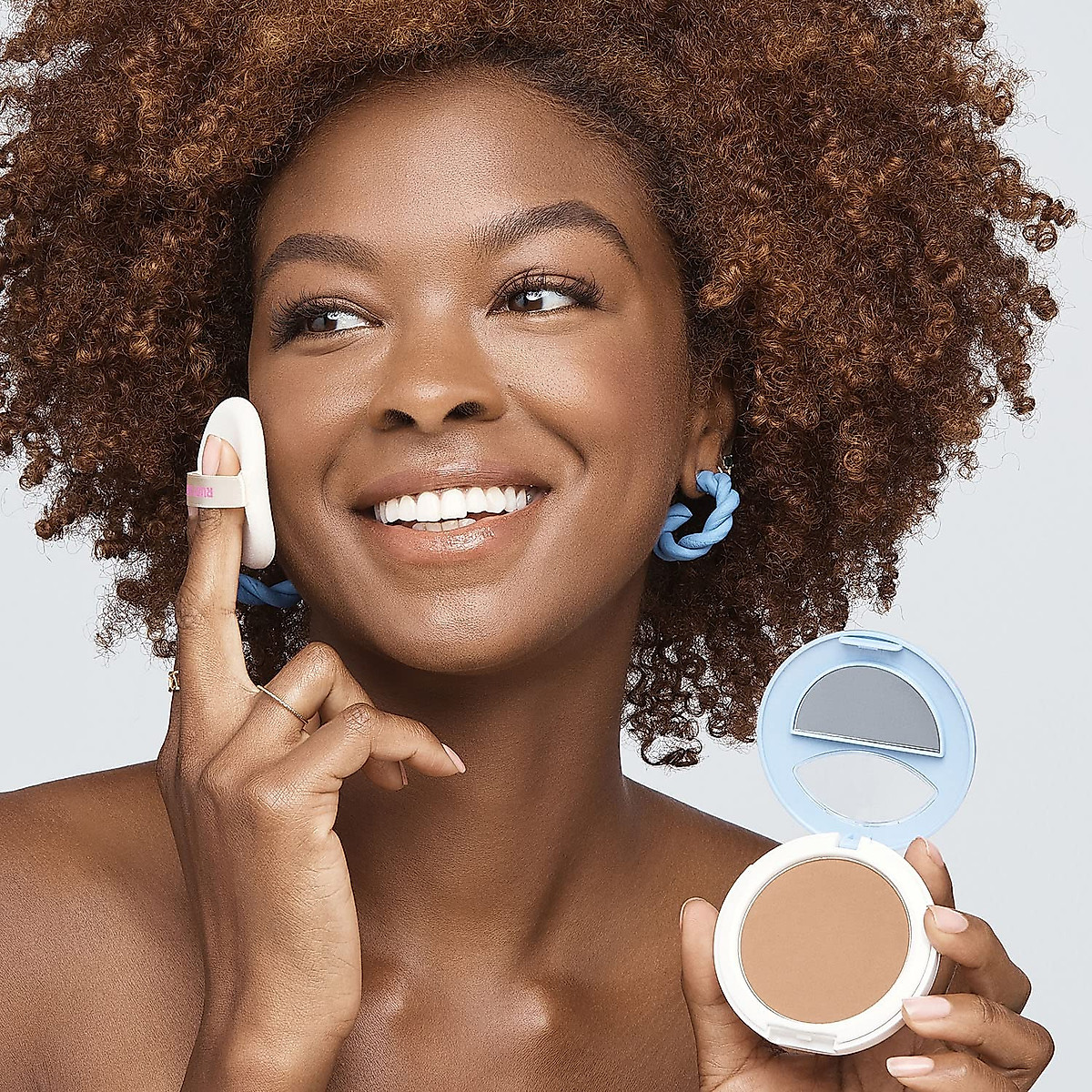 Ruby Kisses No More Blemish Face Powder with Salicylic Acid Korean Makeup Matte Finish Full Coverage Pressed Powder (Golden Glow)