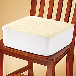 Extra Thick Foam Chair Cushion – Large Portable Chair Pad with Removable and Washable Beige Slip-on Cover – 5 Inches Thick for Added Pain and Pressure Relief