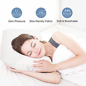 Memory Foam Pillows Side Sleeper Pillow Neck for Pain Relief Medium Firm Tempurpedic Back Stomach Sleepers Sutera with Washable Cover, Standard Size